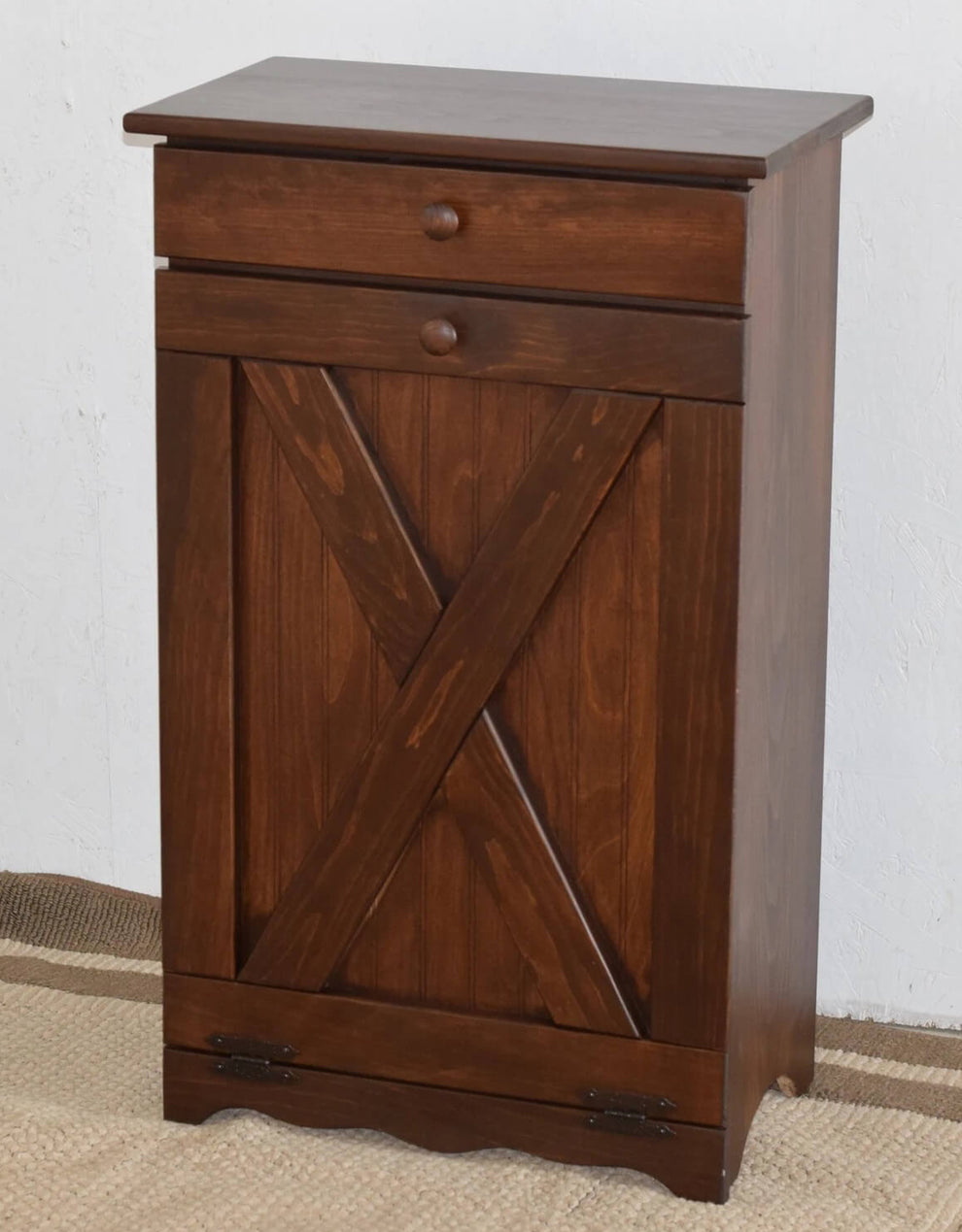 XL Primitive Amish Wooden Trash Bin (X door) – Amish Home Outdoor Classics